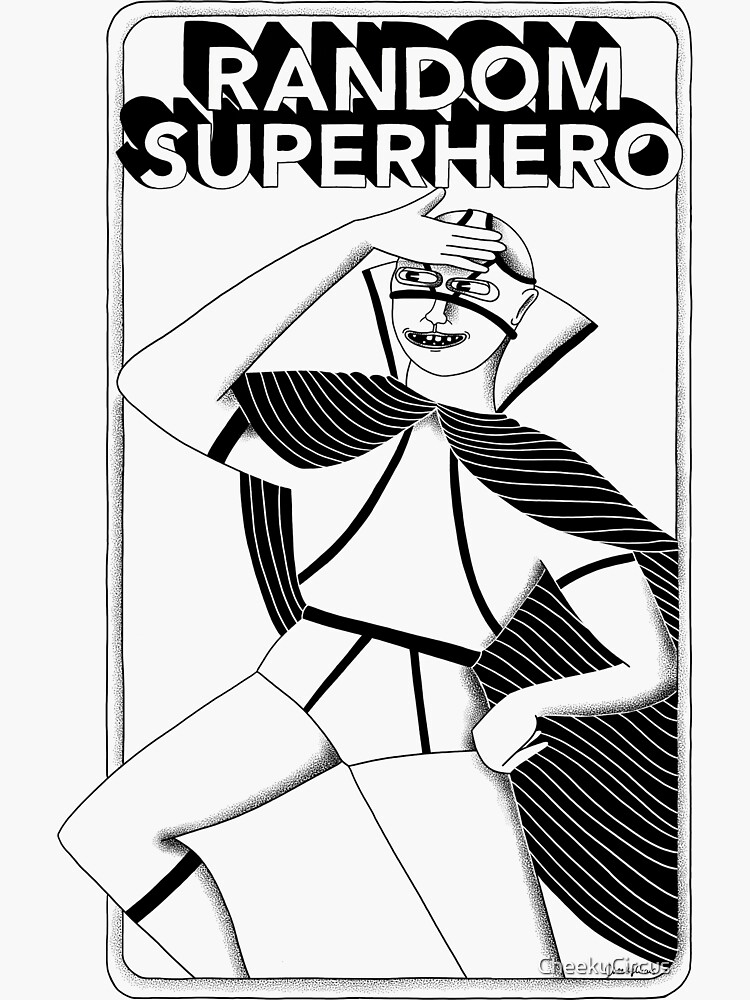 "Random Superhero II (no color)" Sticker for Sale by CheekyCircus ...