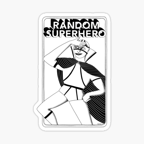 "Random Superhero II (no color)" Sticker for Sale by CheekyCircus ...