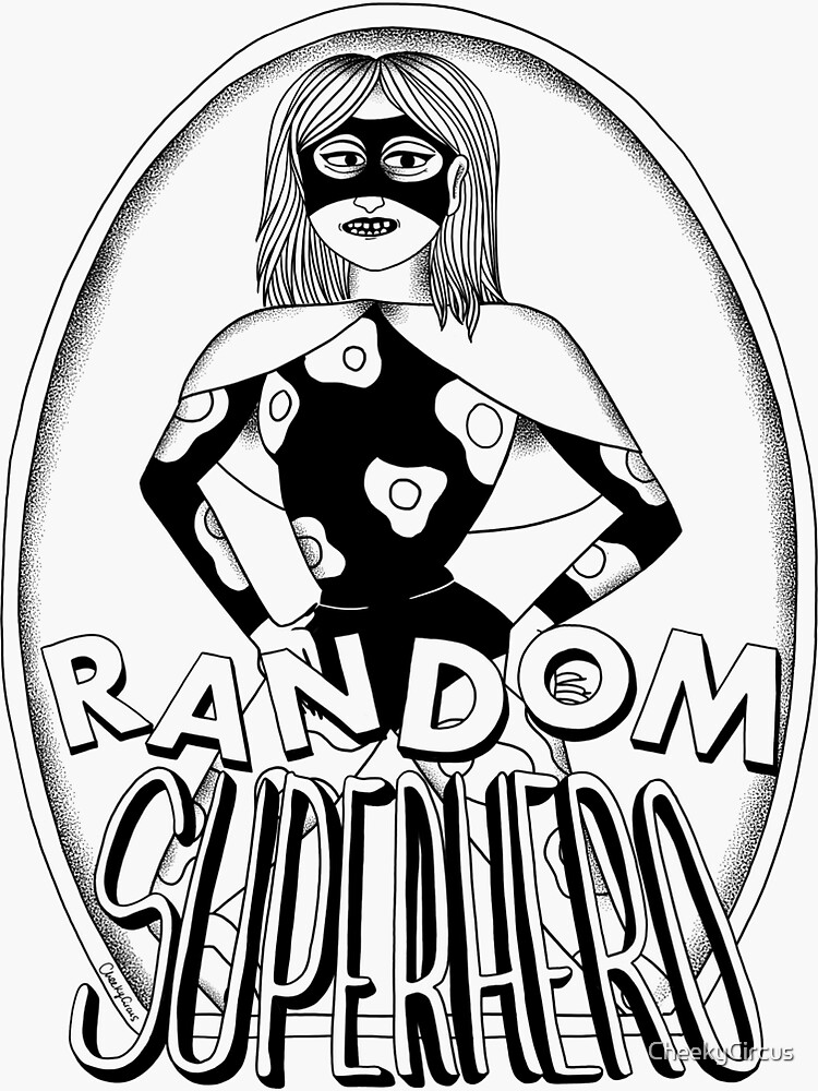 "Random Superhero III (no color)" Sticker for Sale by CheekyCircus ...