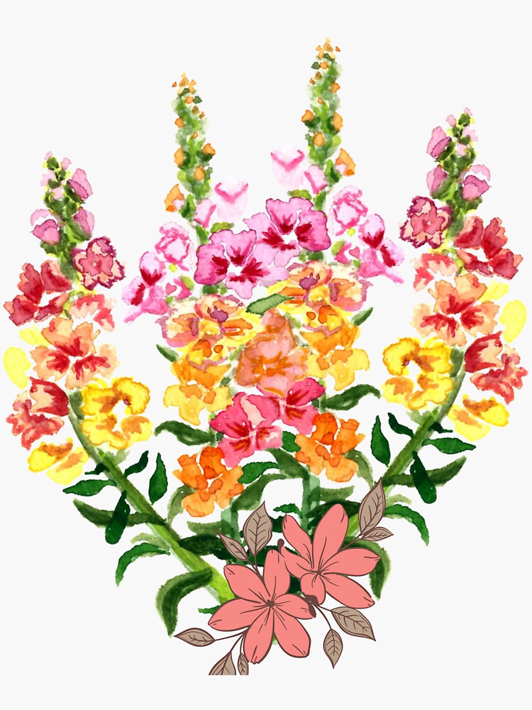 "Vintage Snapdragons" Sticker for Sale by tedworkye | Redbubble