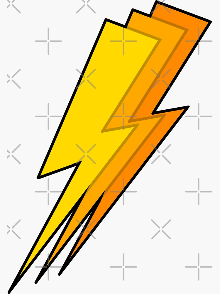 "Triple Lightning Bolt - Yellow and Orange" Sticker for Sale by ...