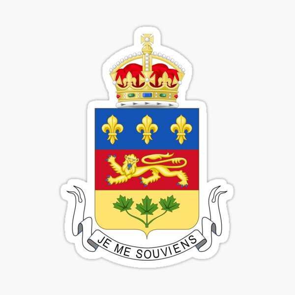 "Québec coat of arms" Sticker for Sale by bumblethebee | Redbubble
