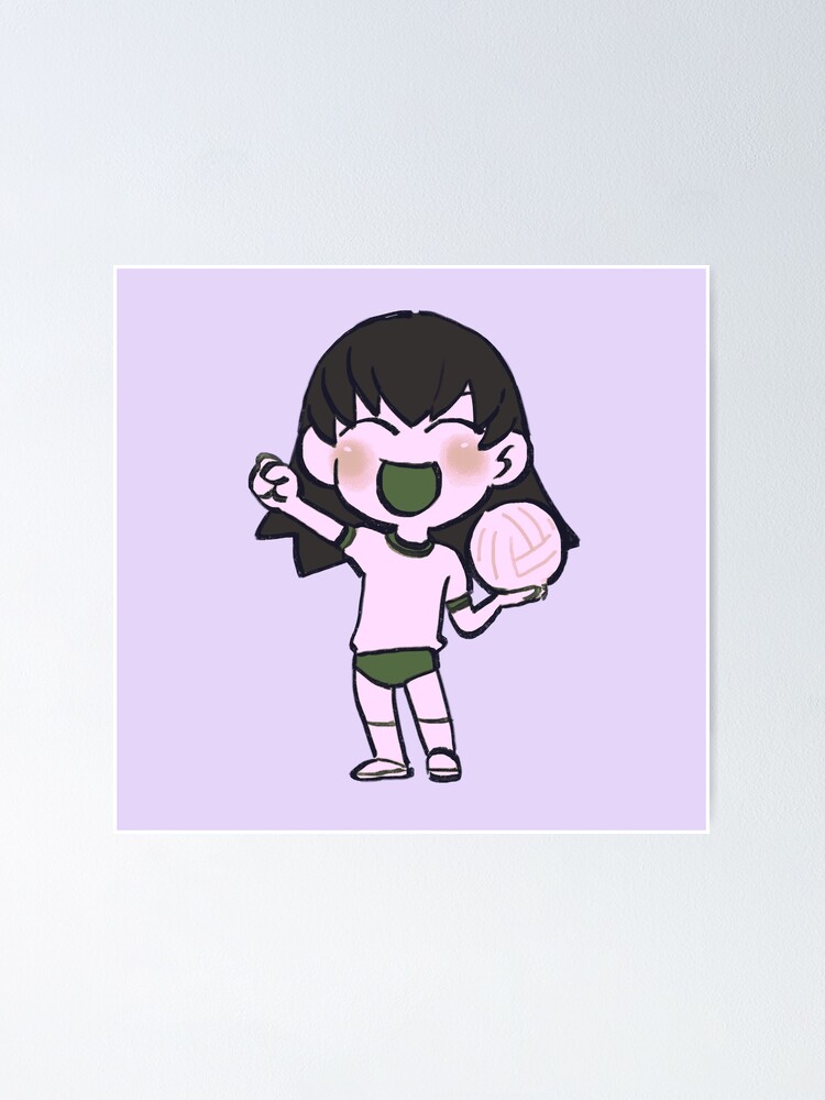 "I draw chibi pastel pink tomo with volleyball / azumanga daioh" Poster ...
