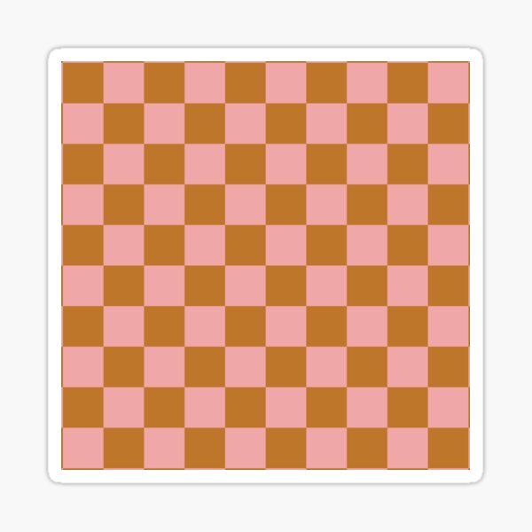"Pink and Burnt Orange Retro Checkered Pattern" Sticker for Sale by ...