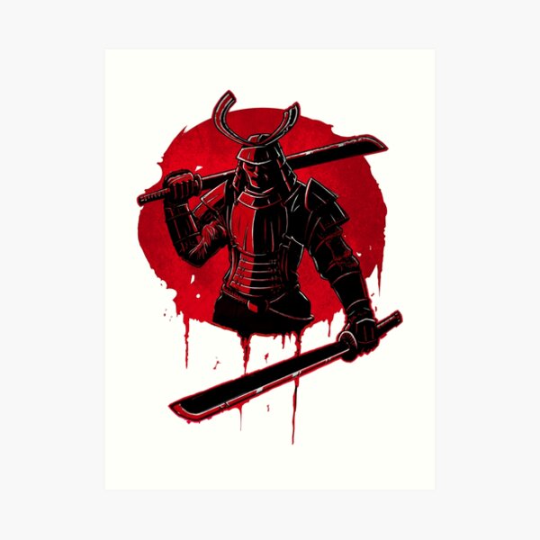 "Blood Moon Samurai" Art Print for Sale by coolJNM | Redbubble