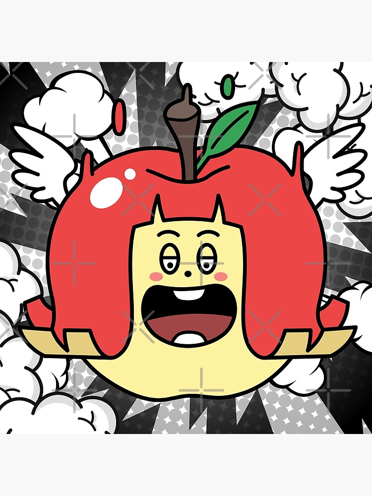 "Falling "Haircut" Red Apple 9 + Angel Wing" Poster for Sale by ...