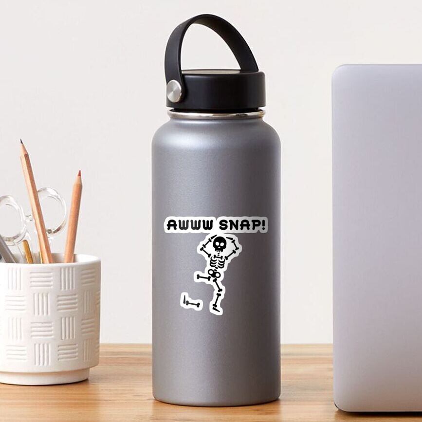 "Funny Broken Foot Shirt, Sticker: Awww Snap! Skeleton Broken Bone ...