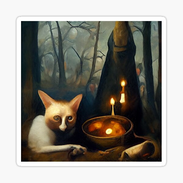 "Ritual Cat" Sticker for Sale by ladarkepoque | Redbubble