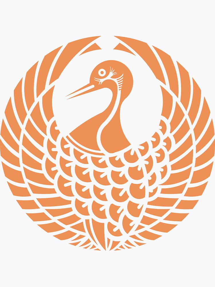 "Japanese Crests of Crane" Sticker for Sale by Karlsefni | Redbubble