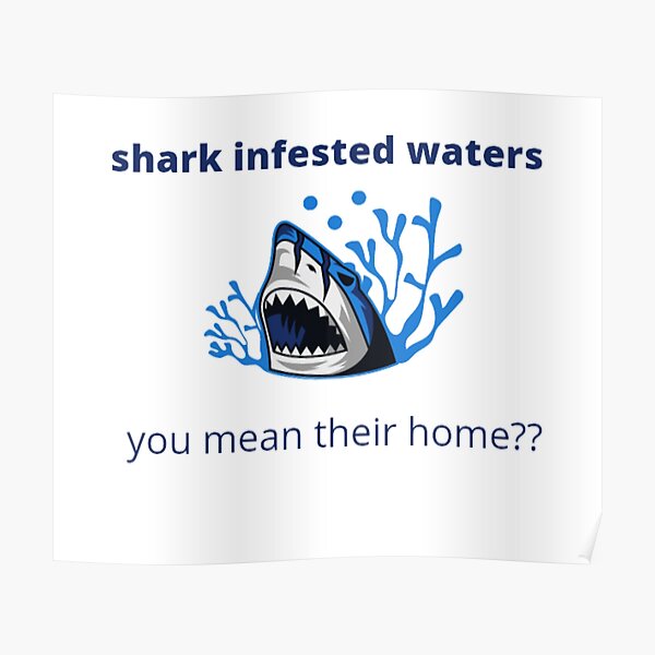 "Shark infested waters" Poster for Sale by Vini20 | Redbubble