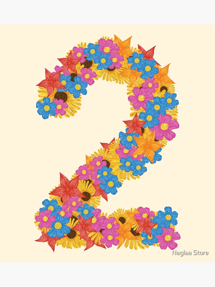 Lámina artística «Dos / Número dos / 2 / Números / Jardín de infancia ...