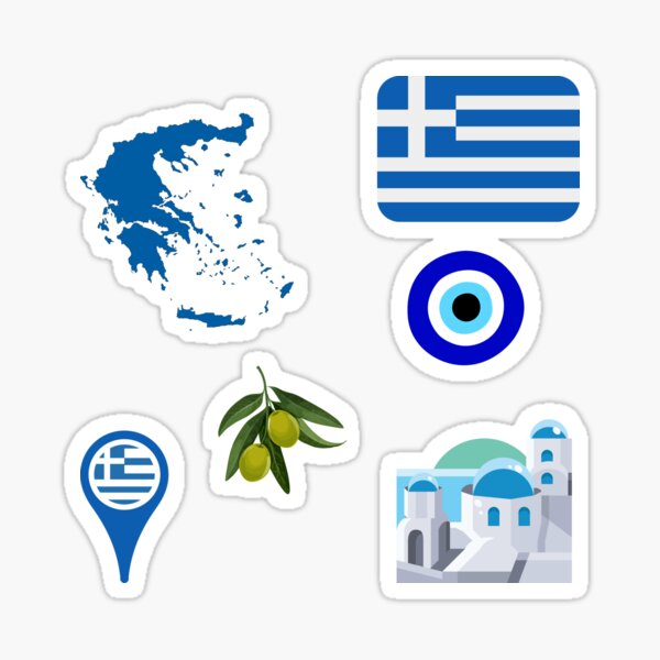 "Greece Sticker Pack 1" Sticker for Sale by PPGoods | Redbubble
