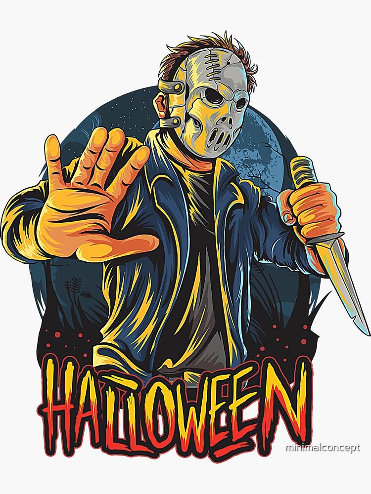 "Jason Halloween" Sticker for Sale by minimalconcept | Redbubble