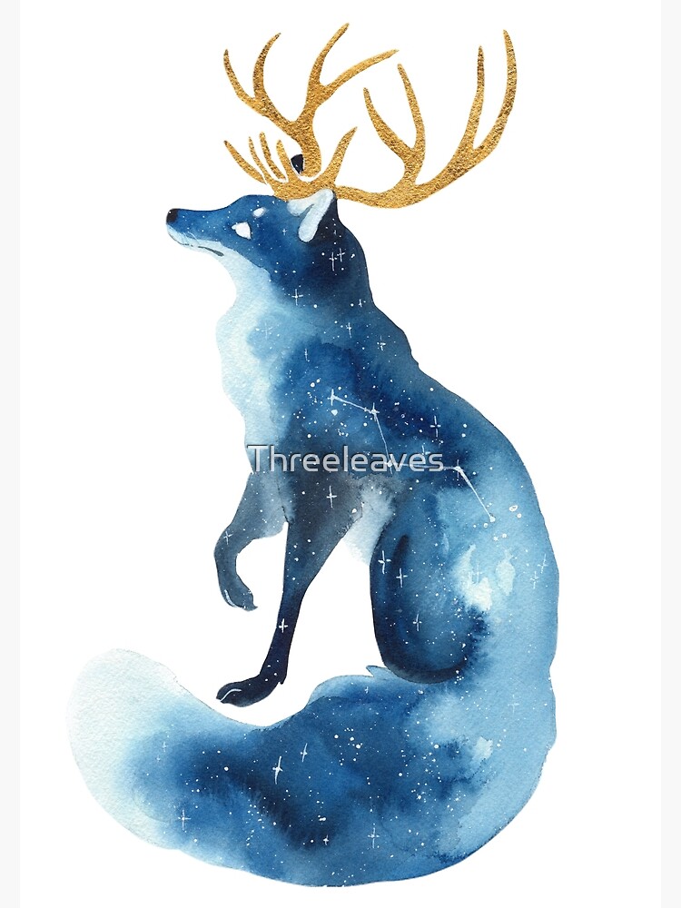 "Galaxy Horned Fox" Poster for Sale by Threeleaves | Redbubble