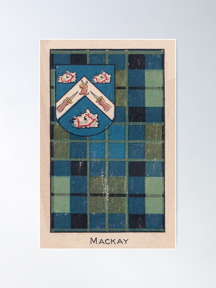 "Mackay Scottish Clan Vintage Coat of Arms and Tartan" Poster for Sale ...