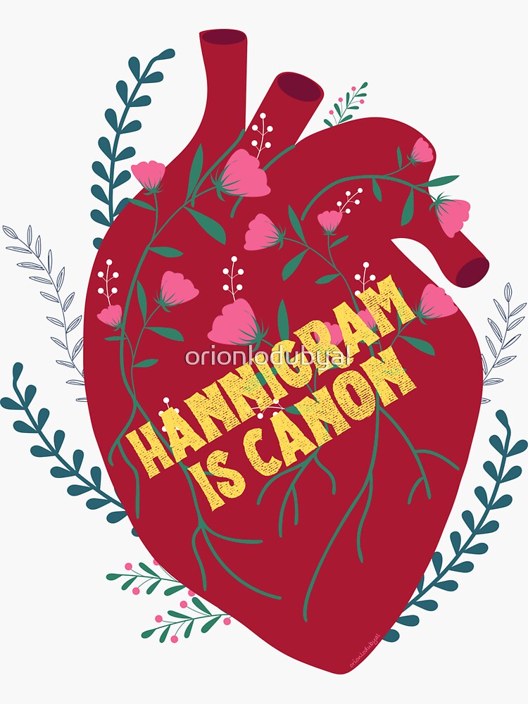 "Hannigram is Canon Anatomical Heart and Flowers" Sticker for Sale by ...