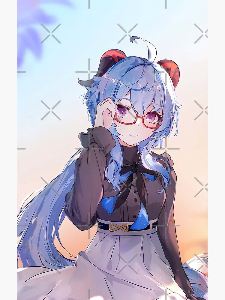 Cute Ganyu Glasses Genshin Impact Premium Matte Vertical Poster sold by ...