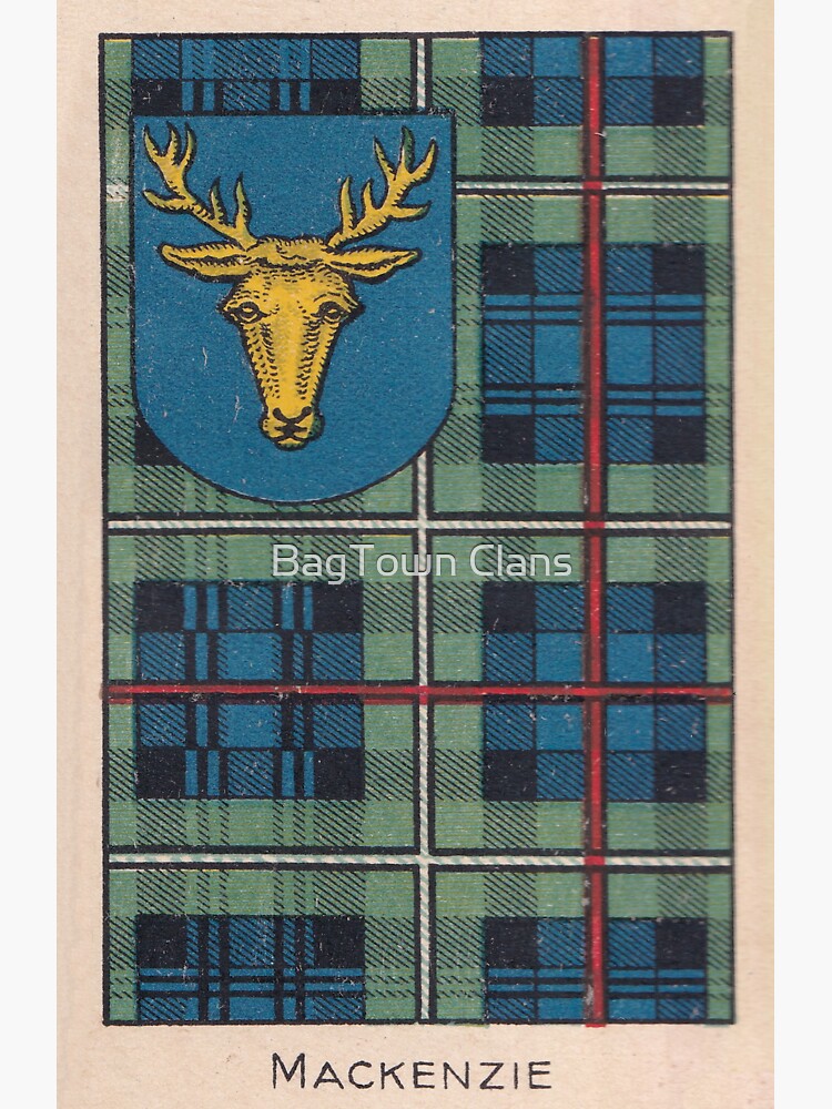 "Mackenzie Scottish Clan Vintage Coat of Arms and Tartan" Sticker for ...