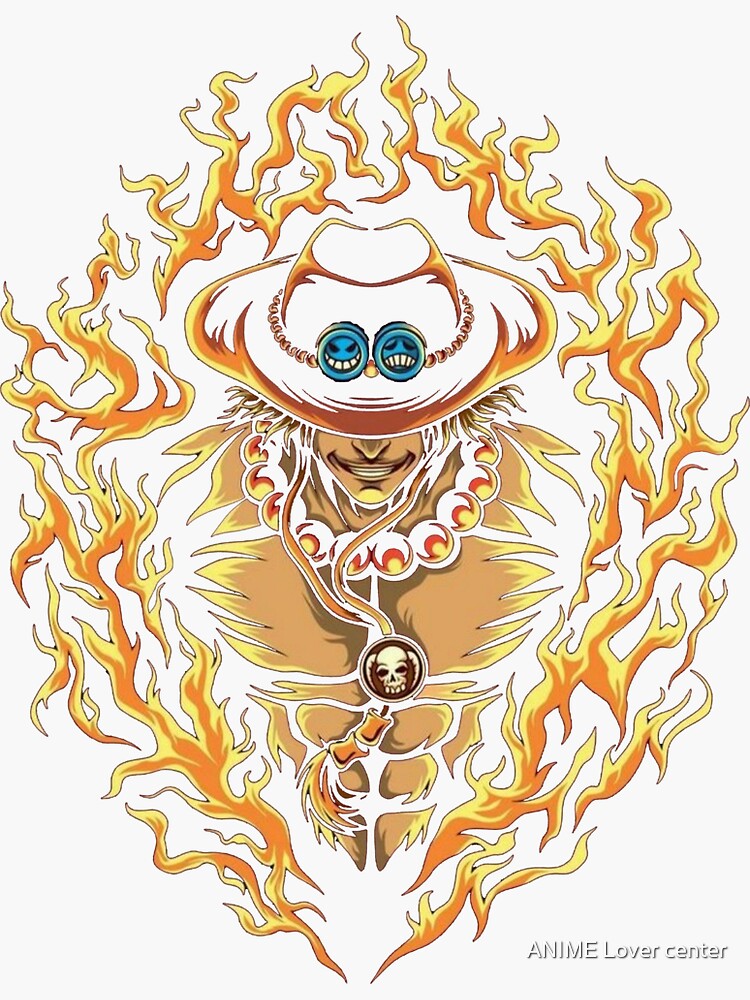 "Portgas D. Ace - one piece" Sticker for Sale by khaled9999 | Redbubble