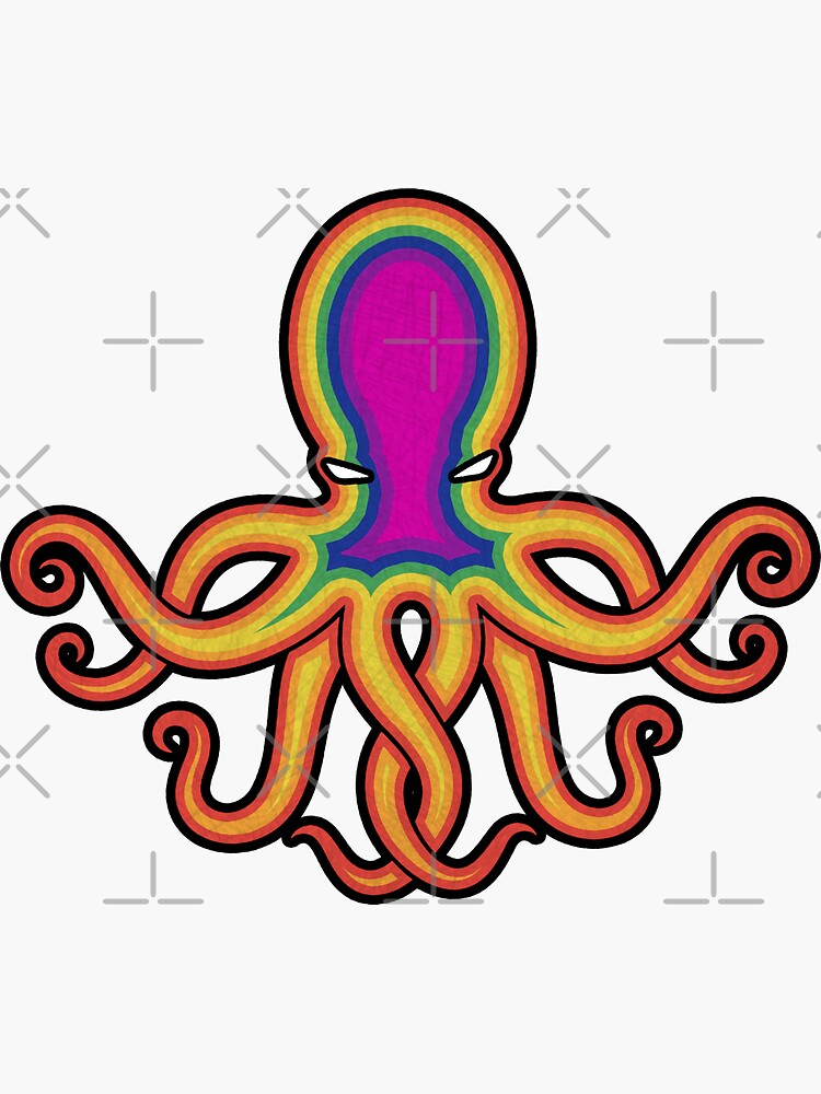 "Rainbow Octopus" Sticker for Sale by autoboxdesign | Redbubble