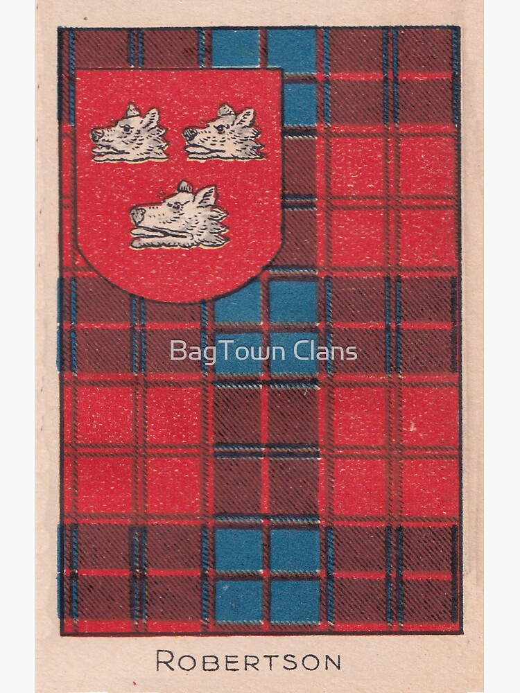 "Robertson Scottish Clan Vintage Coat of Arms and Tartan" Sticker for ...
