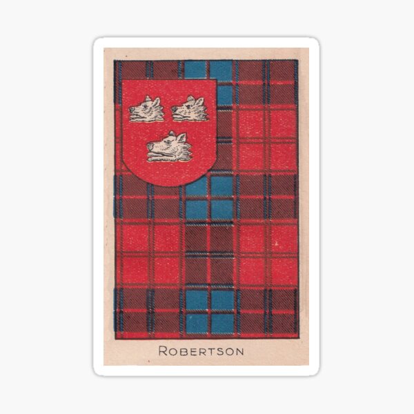 "Robertson Scottish Clan Vintage Coat of Arms and Tartan" Sticker for ...