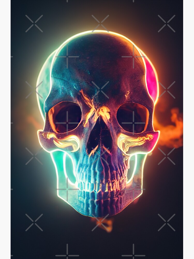 "Glowing Skull" Sticker for Sale by MecaTime | Redbubble