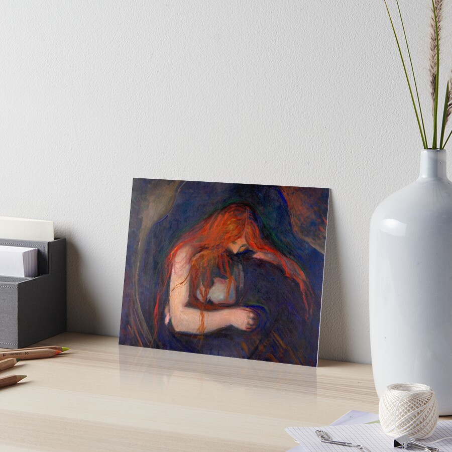 "Edvard Munch - Vampire , (1895) , artwork by Edvard Munch " Art Board ...