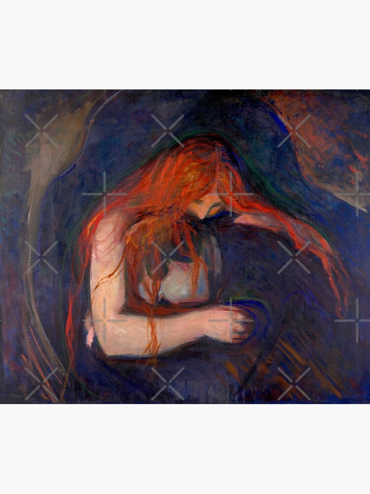Edvard Munch - Vampire , (1895) , artwork by Edvard Munch Premium Matte ...