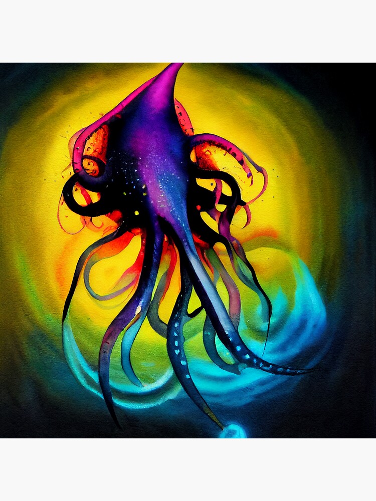"Colorful Squid, magical" Sticker for Sale by recollectionsv | Redbubble