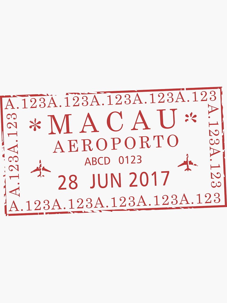 "China, Macau - Passport Stamp" Sticker for Sale by Sejmen | Redbubble