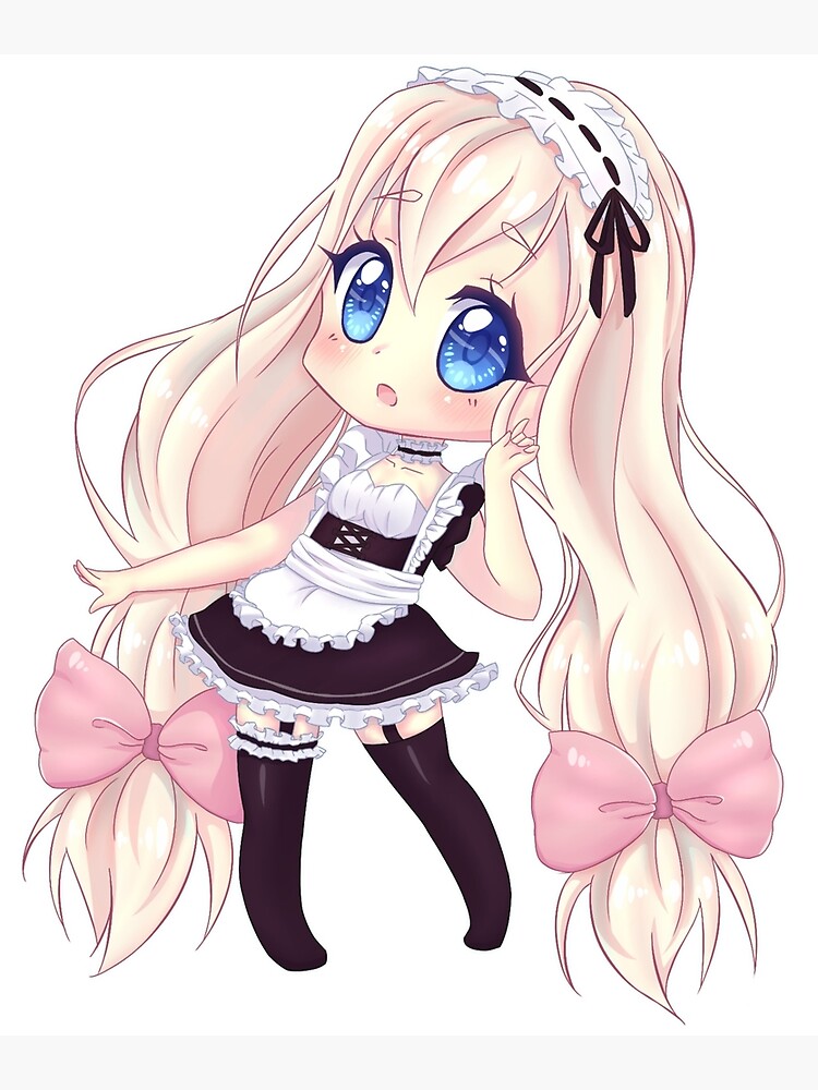 "Maid chibi" Art Print by LenaChanTheWeeb | Redbubble