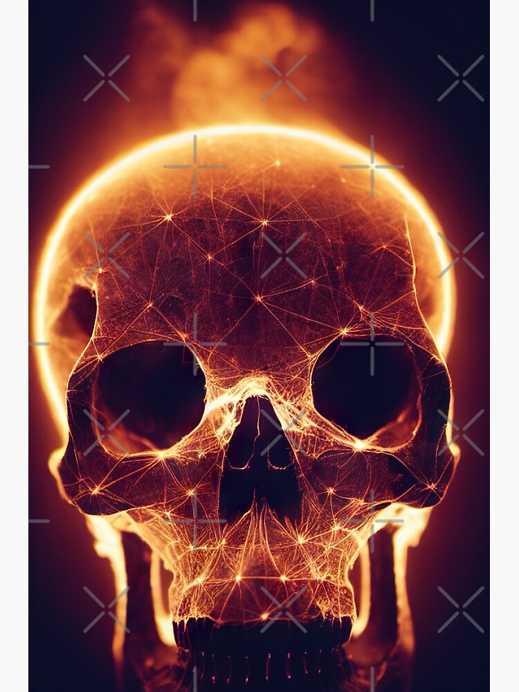"Glowing Skull" Sticker for Sale by MecaTime | Redbubble