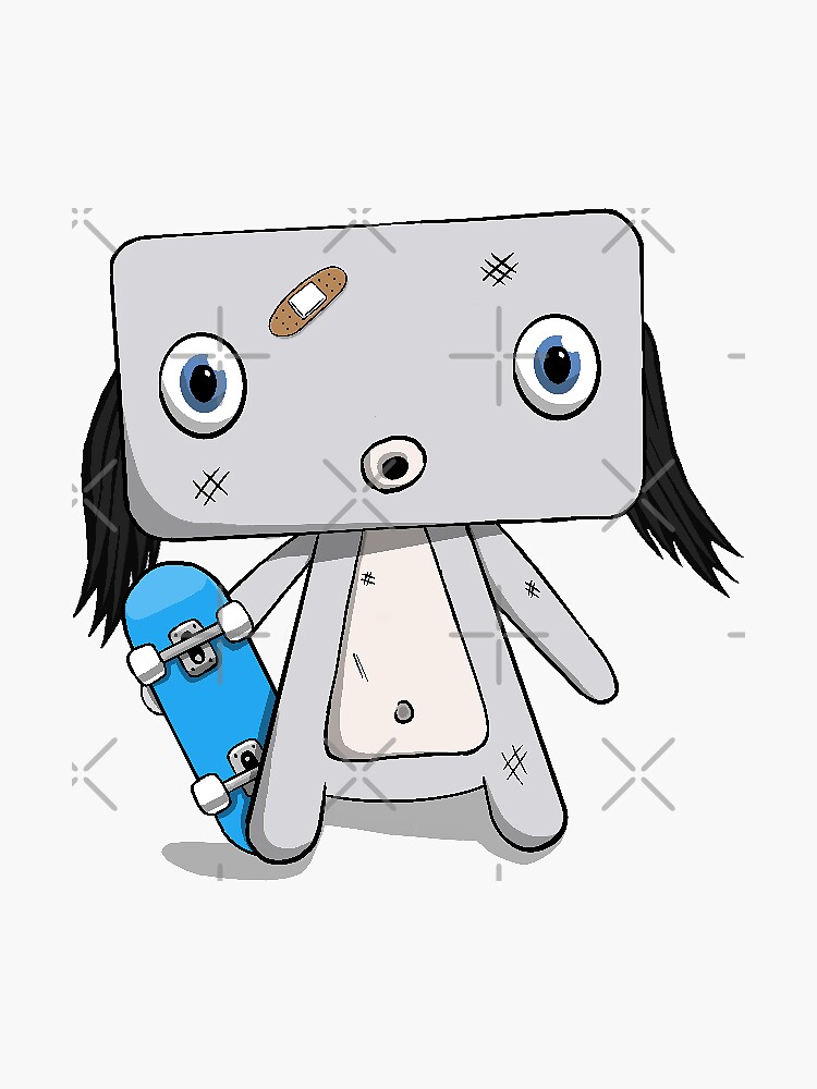 "Square Heads Skateboarder" Sticker for Sale by furyartstory | Redbubble