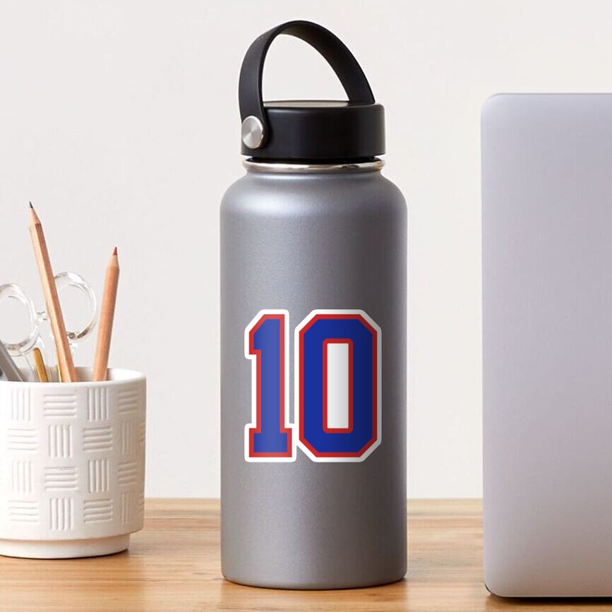 "Number 10 blue red sports jersey ten" Sticker for Sale by ...