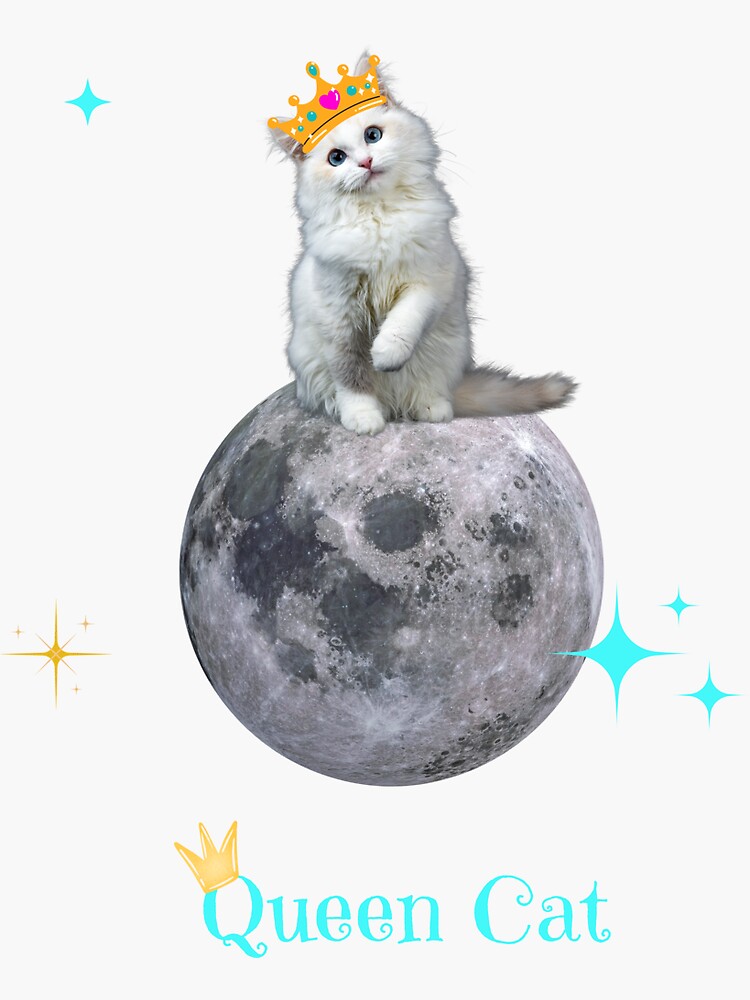 "Queen Cat" Sticker for Sale by ilalang-by-eka | Redbubble