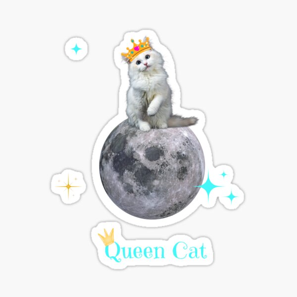 "Queen Cat" Sticker for Sale by ilalang-by-eka | Redbubble