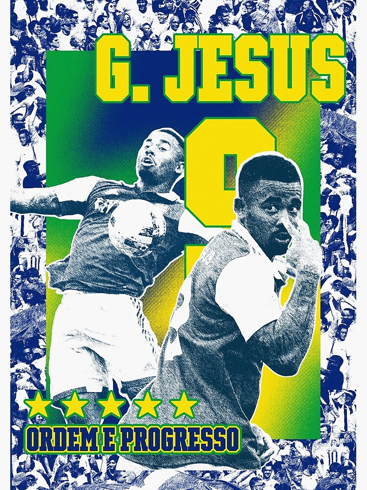 "Gabriel Jesus Brazil Retro Player Card Design" Poster for Sale by ...