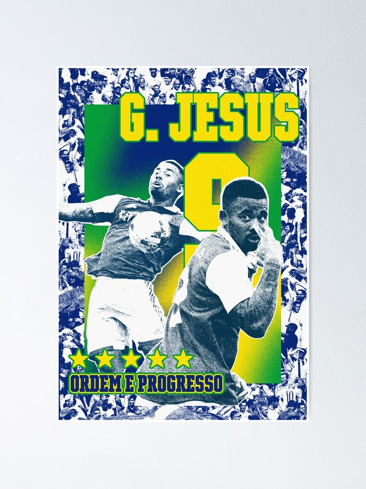 "Gabriel Jesus Brazil Retro Player Card Design" Poster for Sale by ...