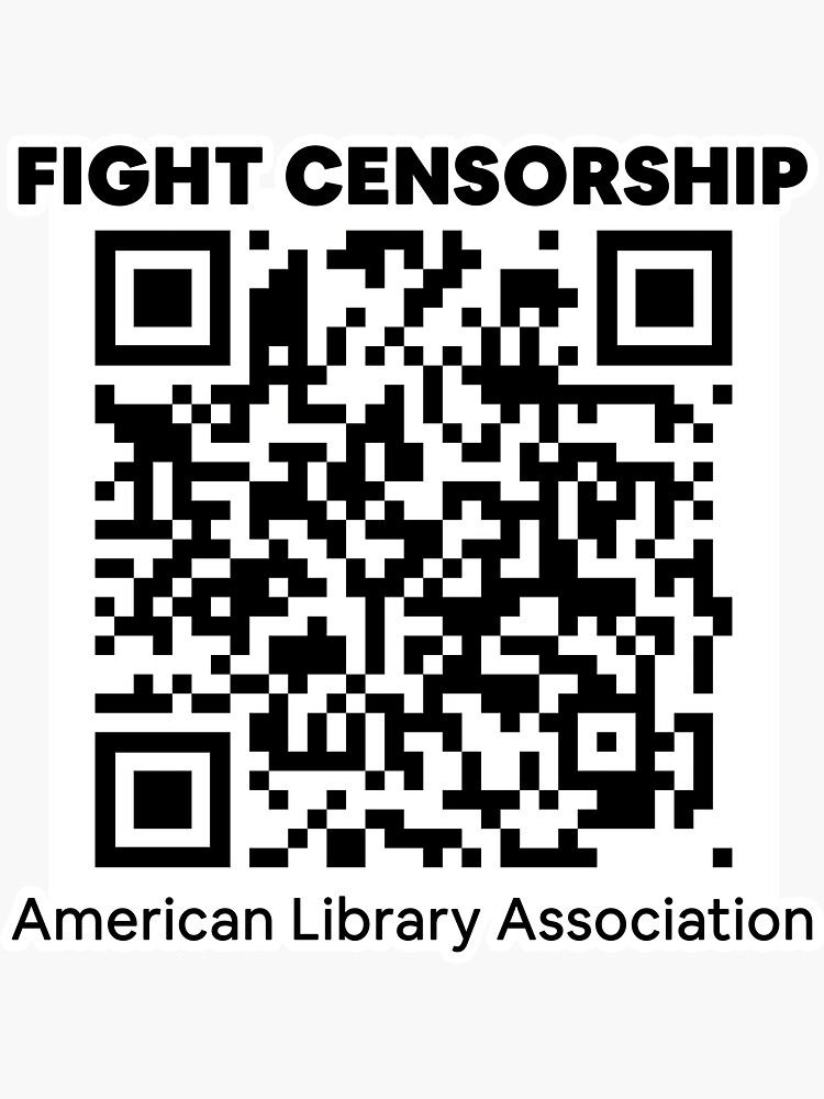 "QR Code, Fight Censorship, American Library Association" Sticker for ...