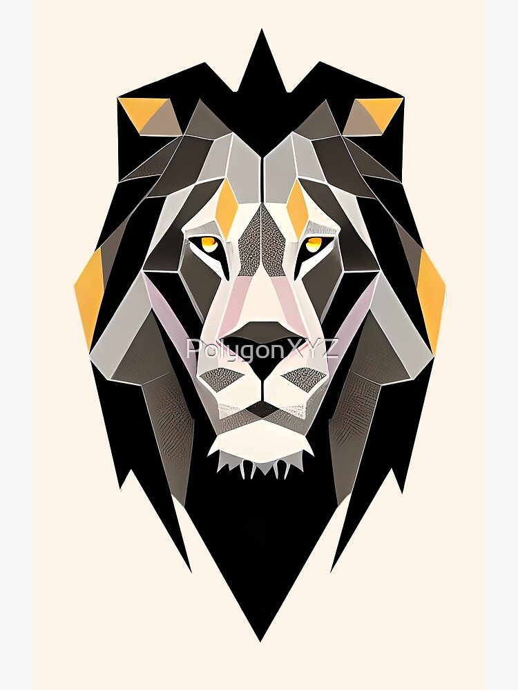 "Grey Lion" Poster for Sale by PolygonXYZ | Redbubble