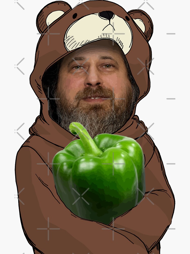 "Richard Stallman GIMP Green Is My Pepper Lain " Sticker for Sale by ...