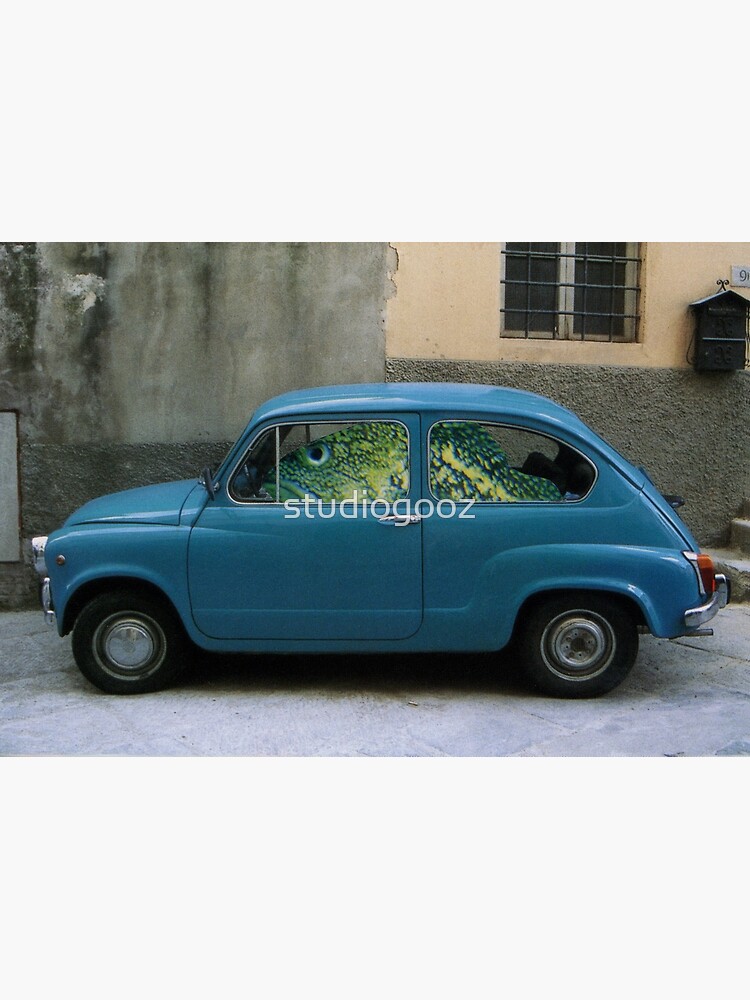 "Fish Driving Blue Car Surreal Collage" Poster by studiogooz | Redbubble