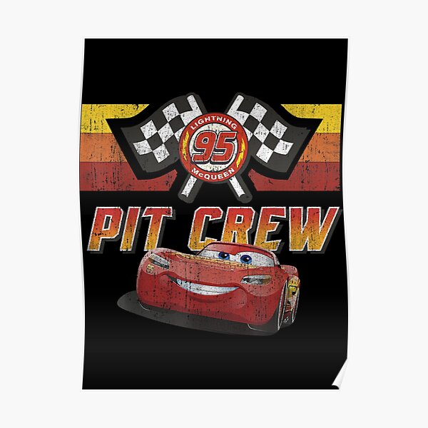 "Pit Crew Red Distressed" Poster for Sale by JessBeer | Redbubble