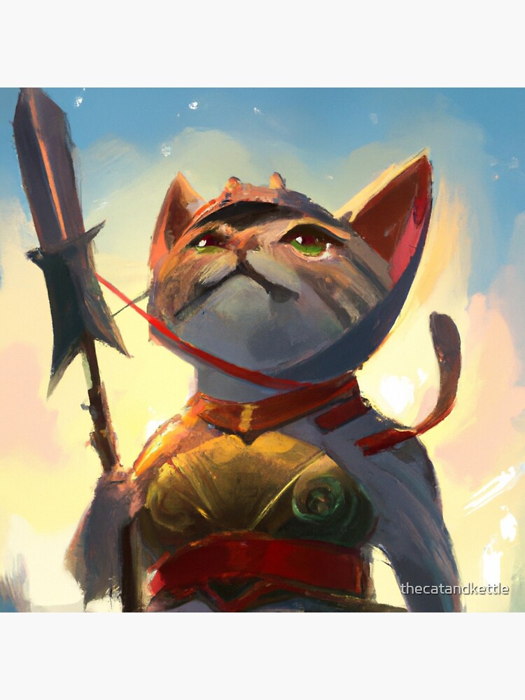 "Ruth the Cat, armed with spear (Fantasy)" Sticker for Sale by ...
