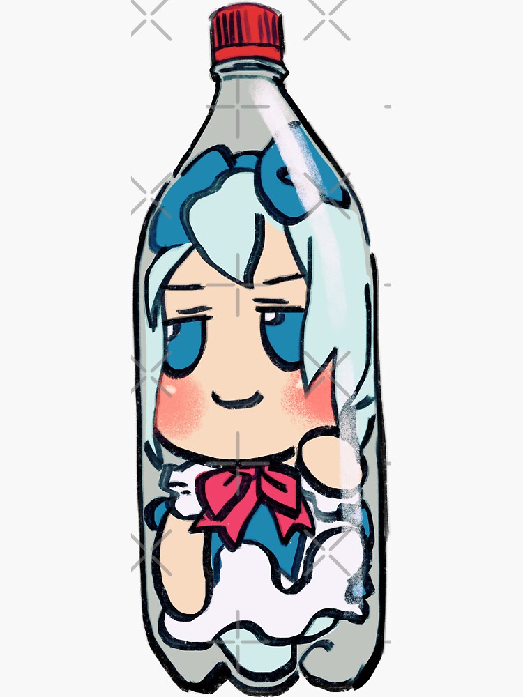 "I draw that bottled cirno fumo plush meme / touhou" Sticker for Sale ...