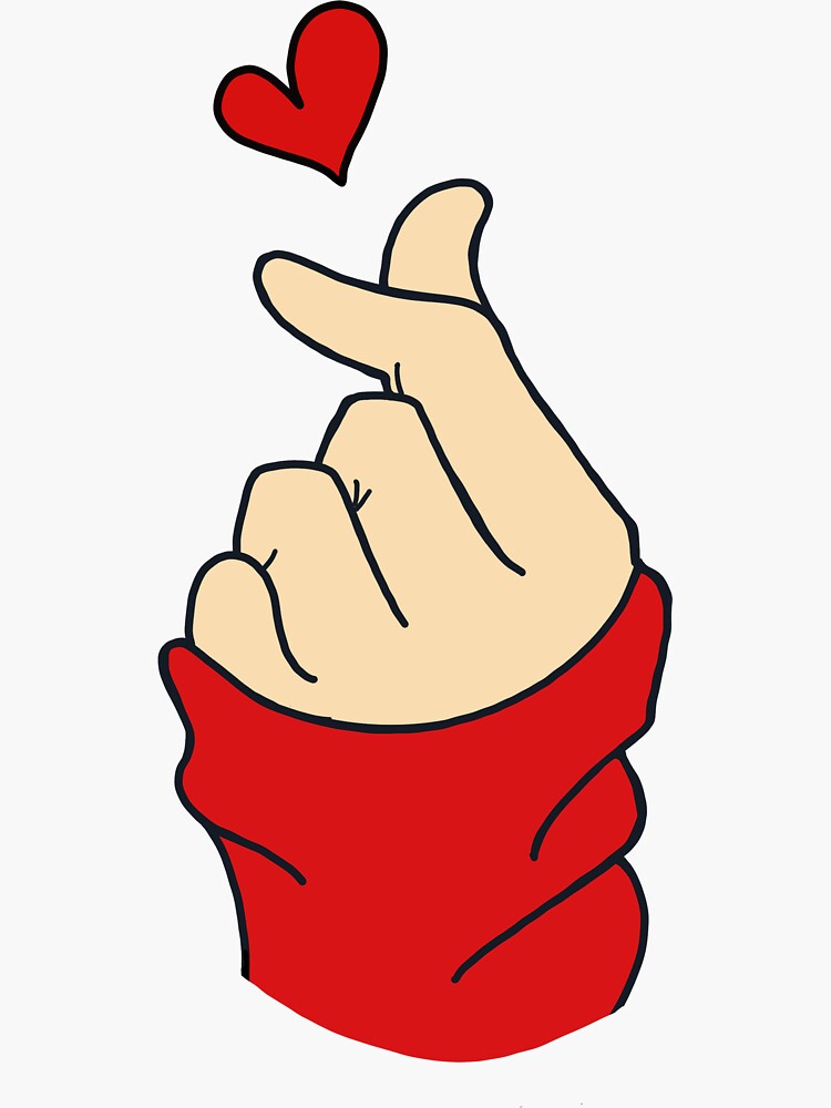 "Finger Heart Hand gesture BTS" Sticker for Sale by Merchkart | Redbubble