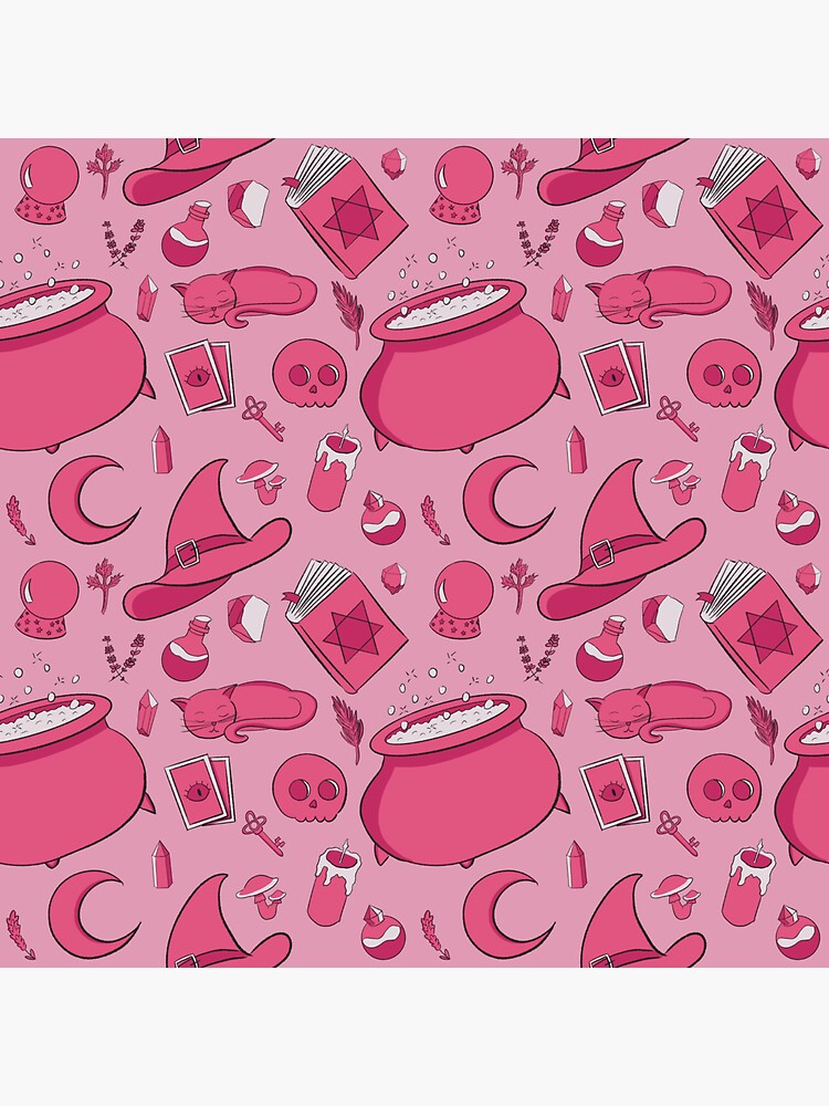 "Witchy background - pink" Sticker for Sale by allisonmjarvis | Redbubble