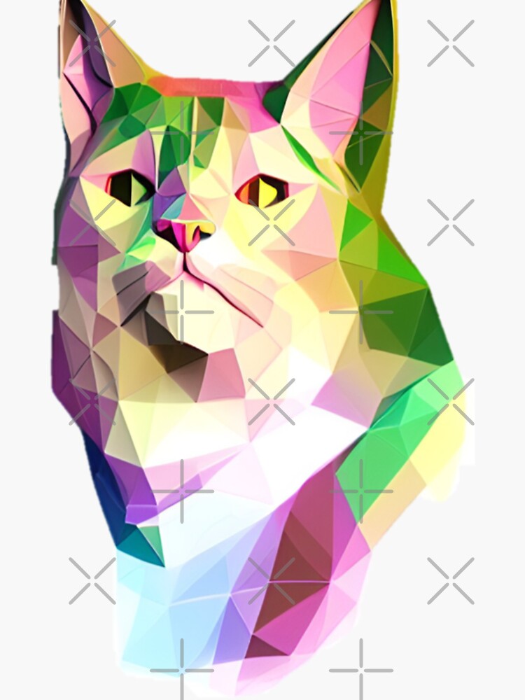 "Cat Pride Aesthetic Polygon" Sticker for Sale by JanP82 | Redbubble