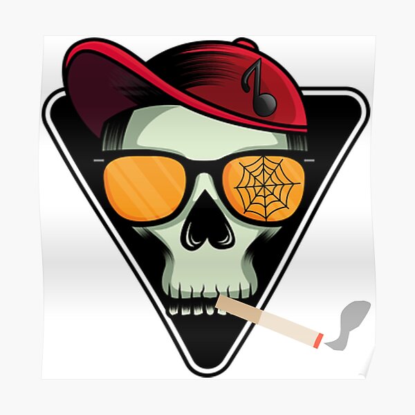 "Halloween Inspired Sugar Skull With Cigarette" Poster for Sale by ...